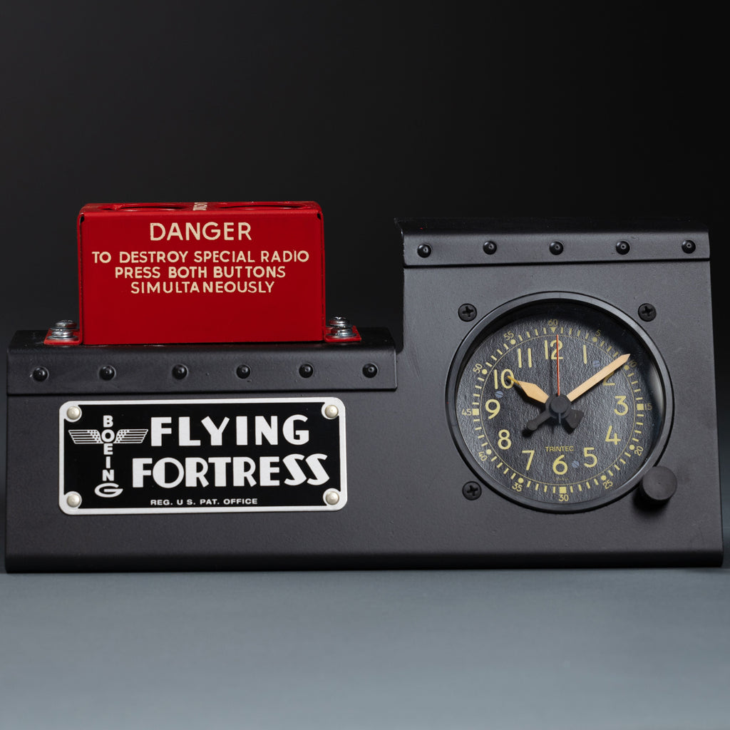 WWII Aviation B-17 Flying Fortress Radio Destruct/Cockpit Clock Desk S ...